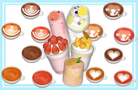 실제 같은 음료 커피 세트