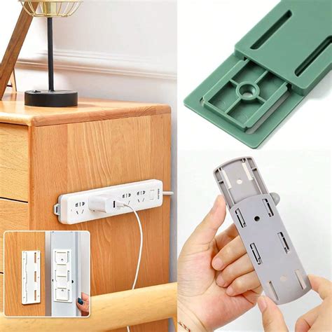 2 Pack Self Adhesive Power Strip Holder Plug In Socket Fixer Bracket Stand Surge Protector