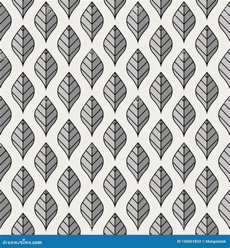 Geometric Leaves Vector Seamless Pattern Abstract Vector Texture Leaf