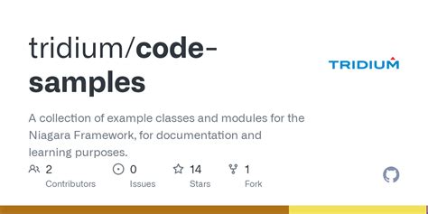 Github Tridiumcode Samples A Collection Of Example Classes And