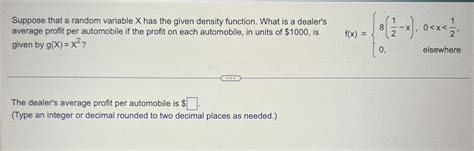 Solved Suppose That A Random Variable X ﻿has The Given