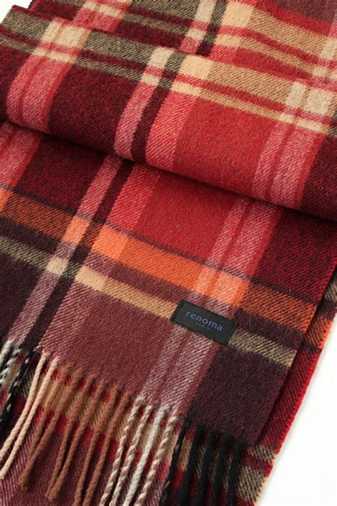 F 레노마 목도리 머플러 체크 울 아메카지 한정판 헬로마켓