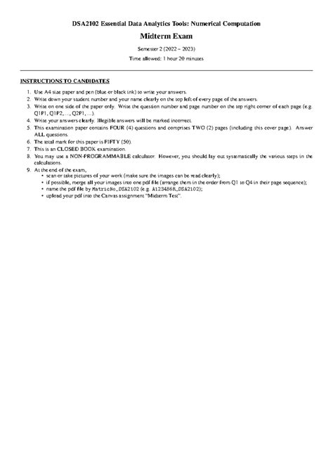 dsa2102 2223s2 midterm solns dsa2102 essential data analytics tools