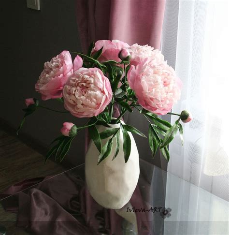 букет Пионы в белой вазе в интернет магазине на Ярмарке Мастеров Иваново доставка по России
