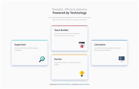 Frontend Mentor Four Card Feature Css And Html Coding Challenge Solution