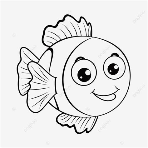 웃는 눈 개요 스케치 드로잉으로 흰 동가리 색칠 페이지 벡터 흰동가리 그리기 개요 스케치 Png 일러스트 및 벡터 에 대한 무료 다운로드 Pngtree