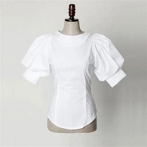 White Blouse With Puff Sleeves