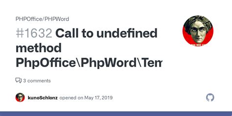 Call To Undefined Method PhpOffice PhpWord TemplateProcessor