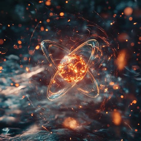Energy Transformation Represented With Atomic Detail Premium Ai