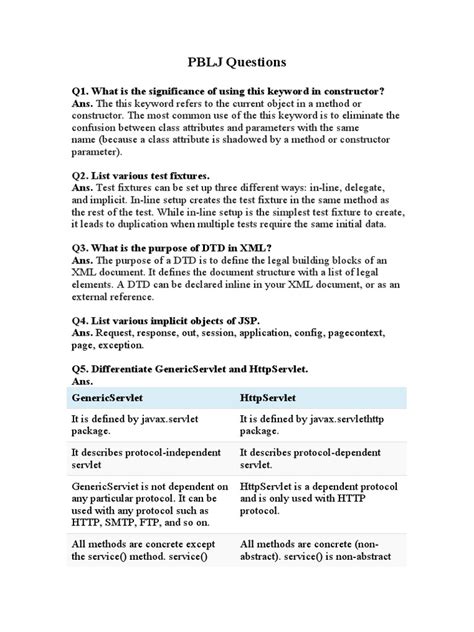 Pblj Questions Pdf Constructor Object Oriented Programming