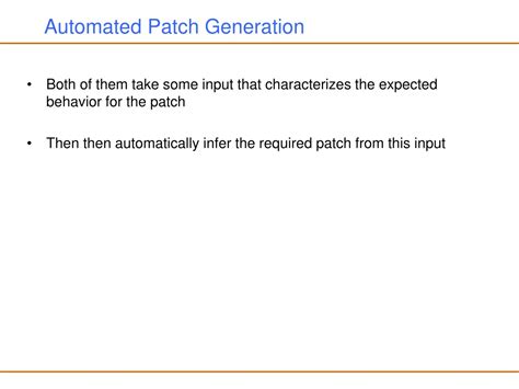 Ppt Automated Patch Generation Powerpoint Presentation Free Download