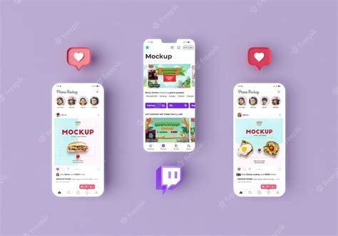 화면 배열이 있는 소셜 미디어 인터페이스 프리미엄 Psd 파일