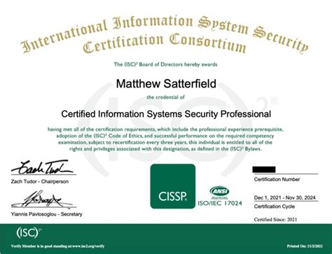 Matthew Satterfield Cissp On Linkedin Cissp Isc2 10 Comments