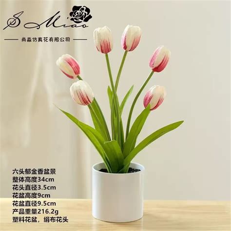 台灣出貨 免運 仿真花 郁金香 植物盆栽 餐桌書桌辦公桌人造花盆景綠植 人造花 小盆栽 蝦皮購物