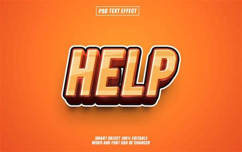 Premium Psd Help Text Effect Font Editable Typography 3d Text
