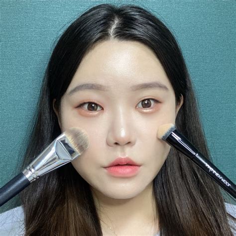 정샘물 파운데이션 브러쉬 Vs 꾸셀 내돈내산 비교 네이버 블로그