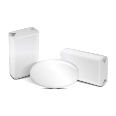 빈 흰색 호일 또는 종이 상자 비누 프리미엄 벡터