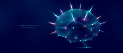 Ai 기술 배경을 가진 인간의 뇌 인공지능 디지털 브레인 낮은 다각형 와이어프레임 벡터 일러스트 레이 션 가상현실에 대한 스톡 벡터 아트 및 기타 이미지 Istock