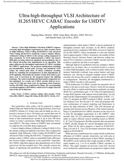 pdf ultra high throughput vlsi architecture of h 265 hevc cabac