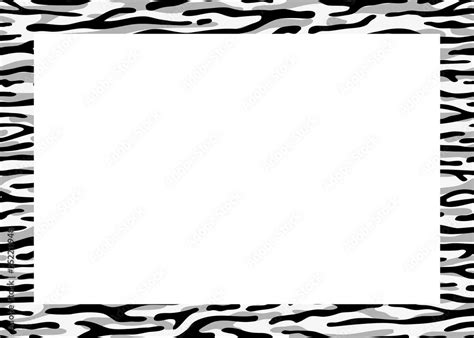 Zebra Frame A Black Space For A Text Logo Or Designs View From Above Vector Illustration