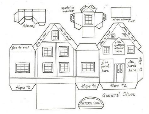 Pin On Navidad Paper House Template Diy Christmas Village House Template