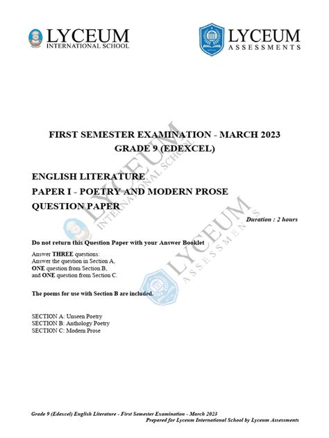 grade 9 edexcel pdf