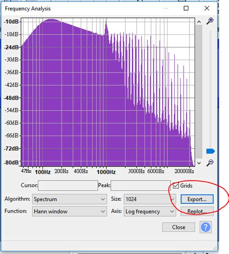 Export Data As Txt File After Plot Spectrum Programming And Development Audacity Forum