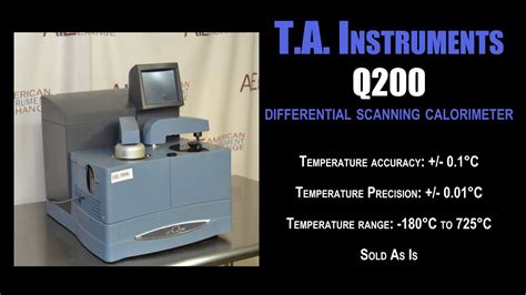 T A Instruments Dsc Q2000 5312b Thermal Youtube