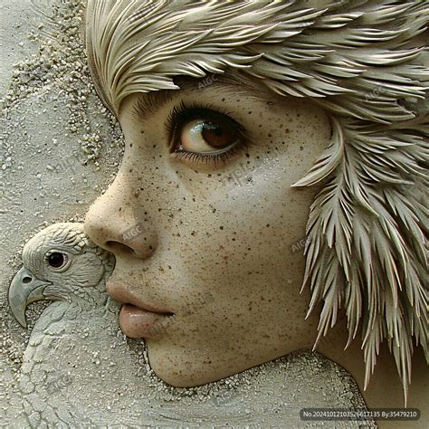 Ai创作图ps立体画 数字肖像插画 浮雕写实画 Cgi超现实主义 超现实主义画作 超现实画作 超写实主义 泥土头像 石头画肖像 写实人物插画 另类艺术画 数字艺术肖像 超现实主义绘画 另类装饰