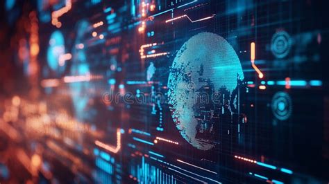 Digital Global Network Abstract Background Futuristic Technology Data Visualization Modern Blue