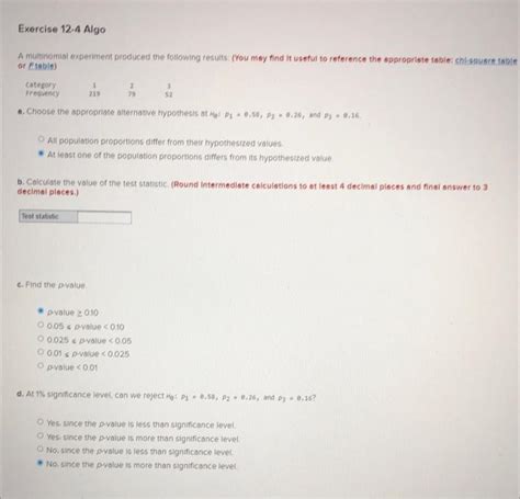 Solved Exercise 12 4 Algo A Multinomial Experiment Produced