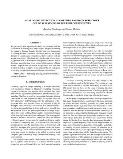 An Aliasing Detection Algorithm Based On Suspicious