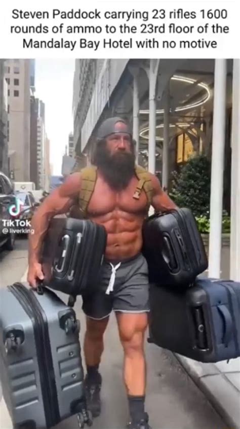Steven Paddock Carrying 23 Rifles 1600 Rounds Of Ammo To The 23rd Floor Of The Mandalay Bay