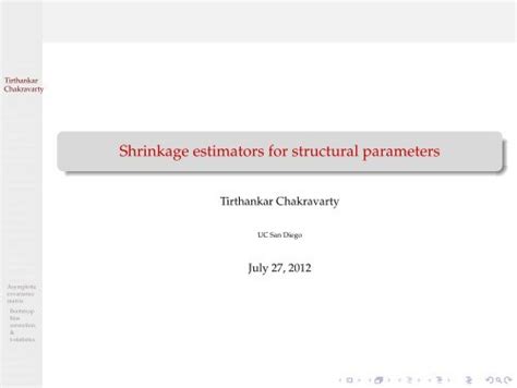 Shrinkage Estimators For Structural Parameters Stata