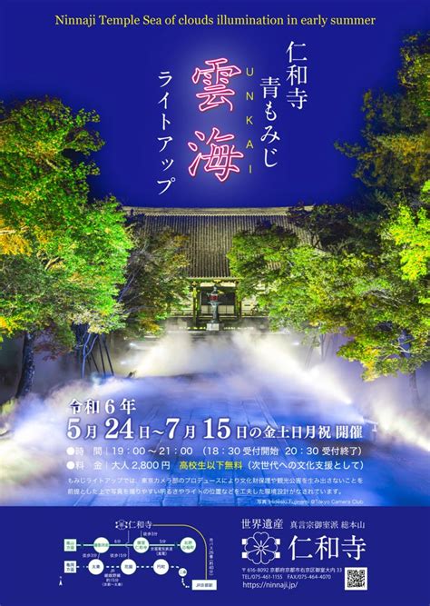 仁和寺 青もみじ雲海ライトアップ 右京ファンクラブねっと