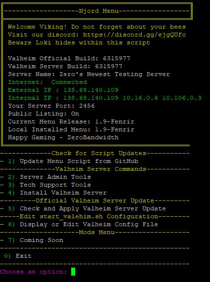 Github Parithon Valheim Valheim Installer And Menu System For Managing Your Valheim Dedicated
