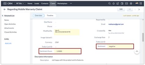 Microsoft Sentiment Analysis For Zoho Crm Online Help Zoho Crm