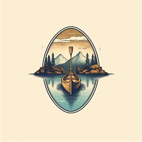 Premium Ai Image Flat Color Canoe Logo Vector