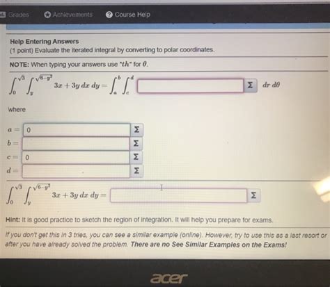 Solved Grades Achievements Course Help Help Entering Answers Chegg