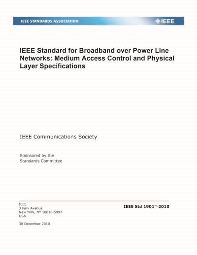 Ieee 1901 2010 Ieee Standard For Broadband Over Power Line Networks