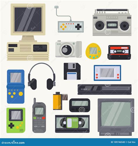 computer tech linear icons set hardware software processor memory graphics lan wan line