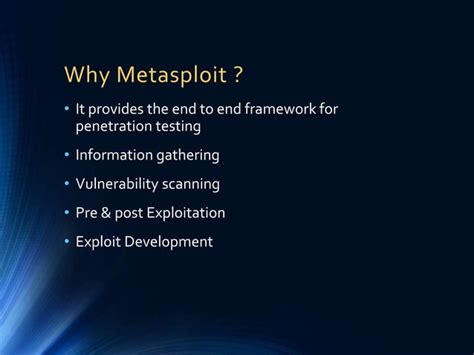 Metasploit Framework In Network Security Pptx Operating Systems Computer Software And