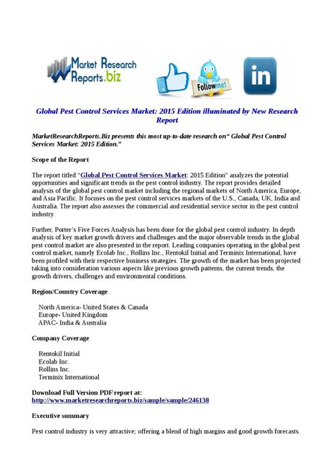 Global Pest Control Services Market 2015 Edition By Nikkhil Issuu