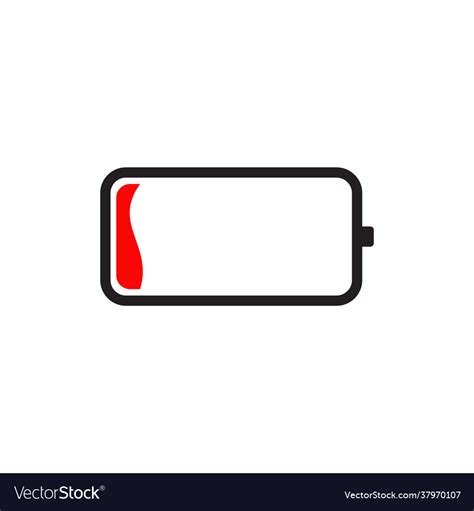 Low Battery Icon Logo Design Template Royalty Free Vector