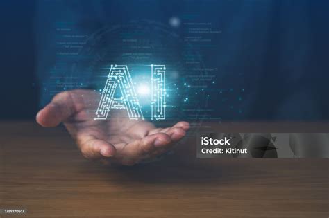 Ai 아이콘 인공 지능 개념 혁신 기술 미래 인터넷 네트워크 통신의 디지털 화면을 가진 사업가 Brand Name Smart