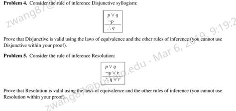 Solved Problem 4 Consider The Rule Of Inference Disjunctive