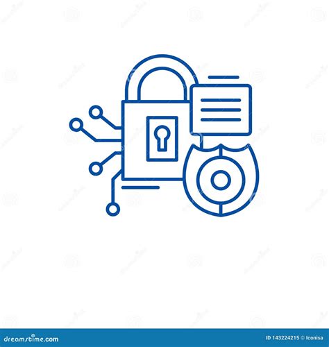 Security Framework Line Icon Concept Security Framework Flat Vector