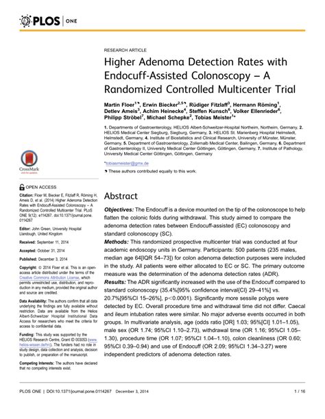 Pdf Higher Adenoma Detection Rates With Endocuff Assisted Colonoscopy A Randomized