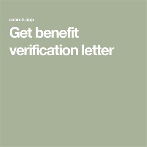Get Benefit Verification Letter En 2024