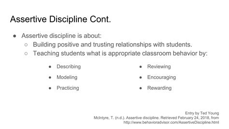Group 4 Assertive Discipline Pptx Educational Assessment Education